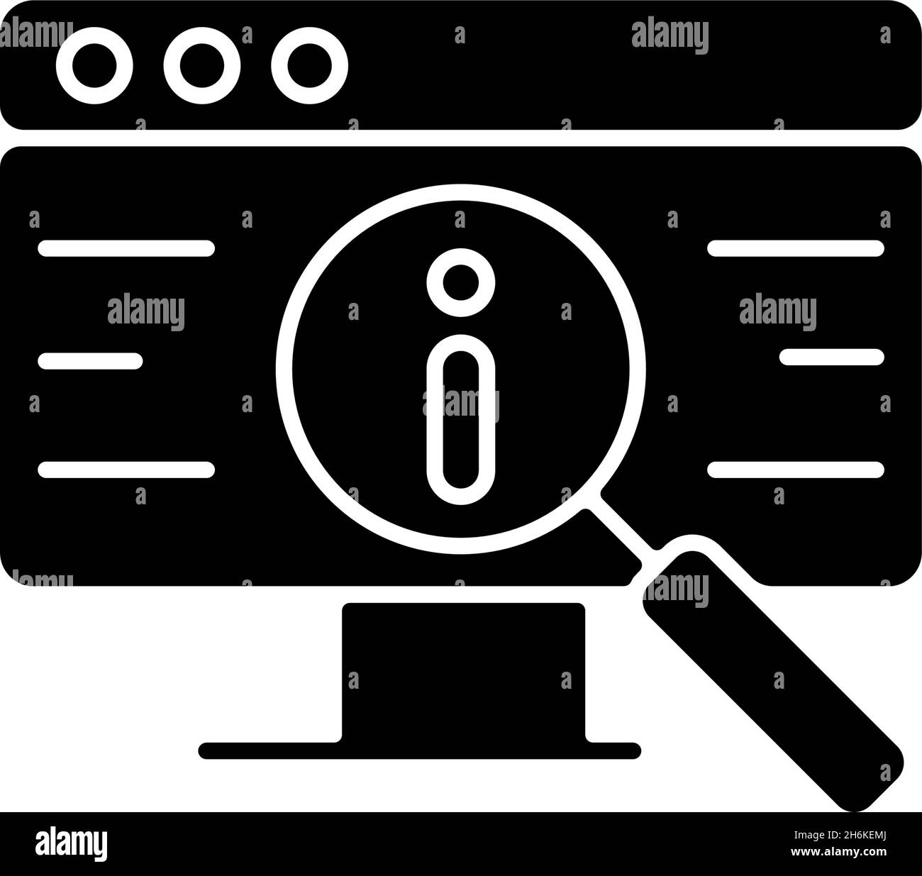 Researching information online black glyph icon Stock Vector Image ...