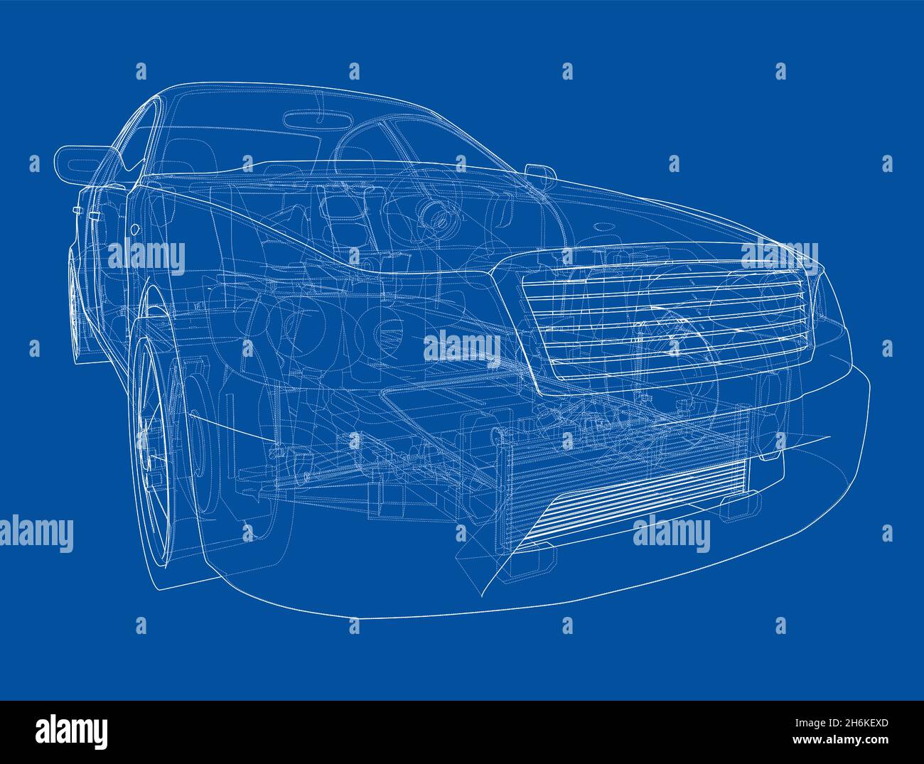 Electric Car With Chassis. 3d illustration Stock Photo - Alamy