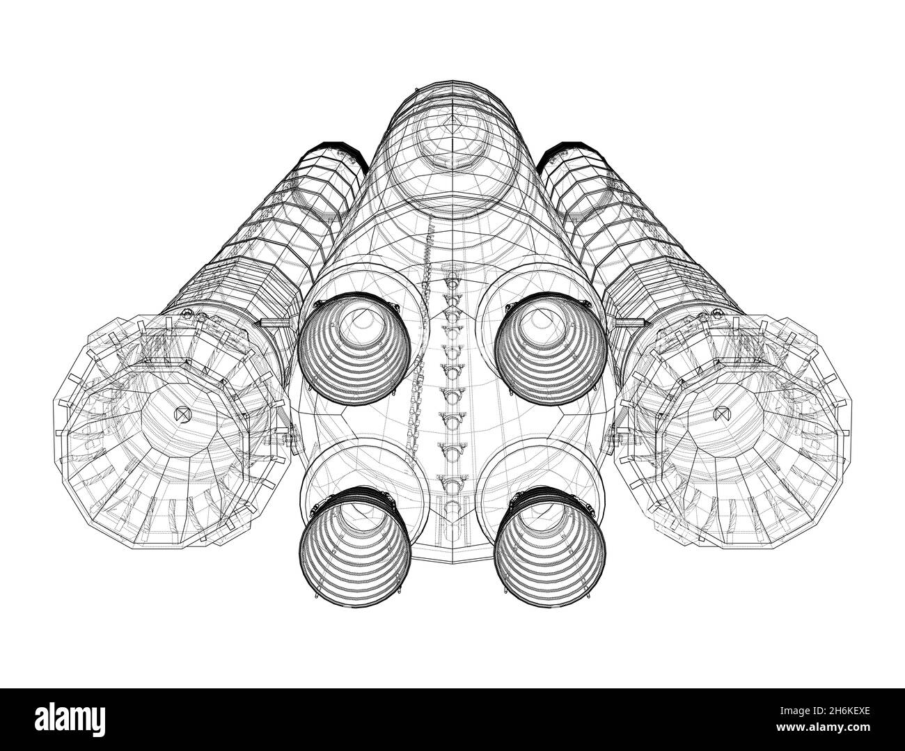 Space rocket concept outline Stock Photo - Alamy