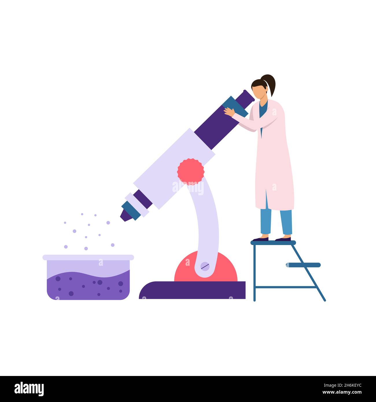 Look through microscope Stock Vector Images - Alamy