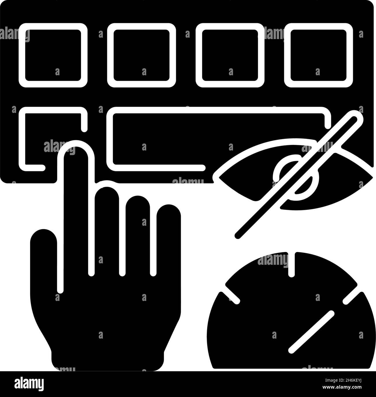 Touch typing black glyph icon Stock Vector Image & Art - Alamy
