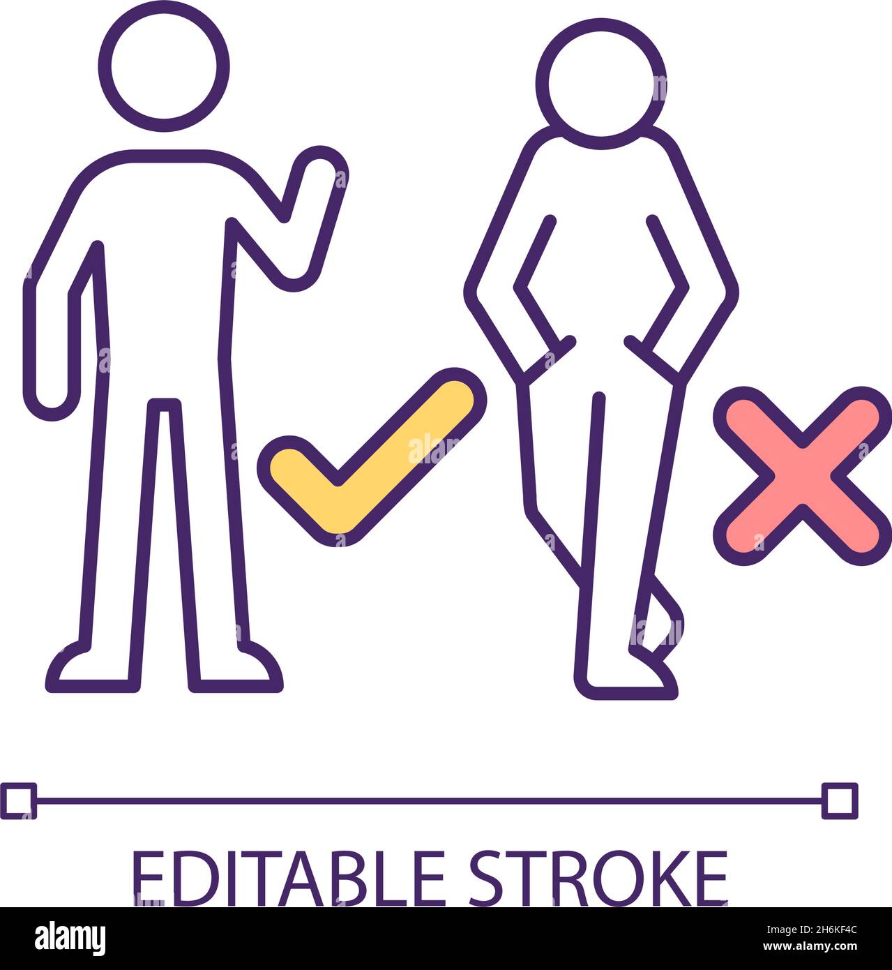 Correct position RGB color icon Stock Vector Image & Art - Alamy