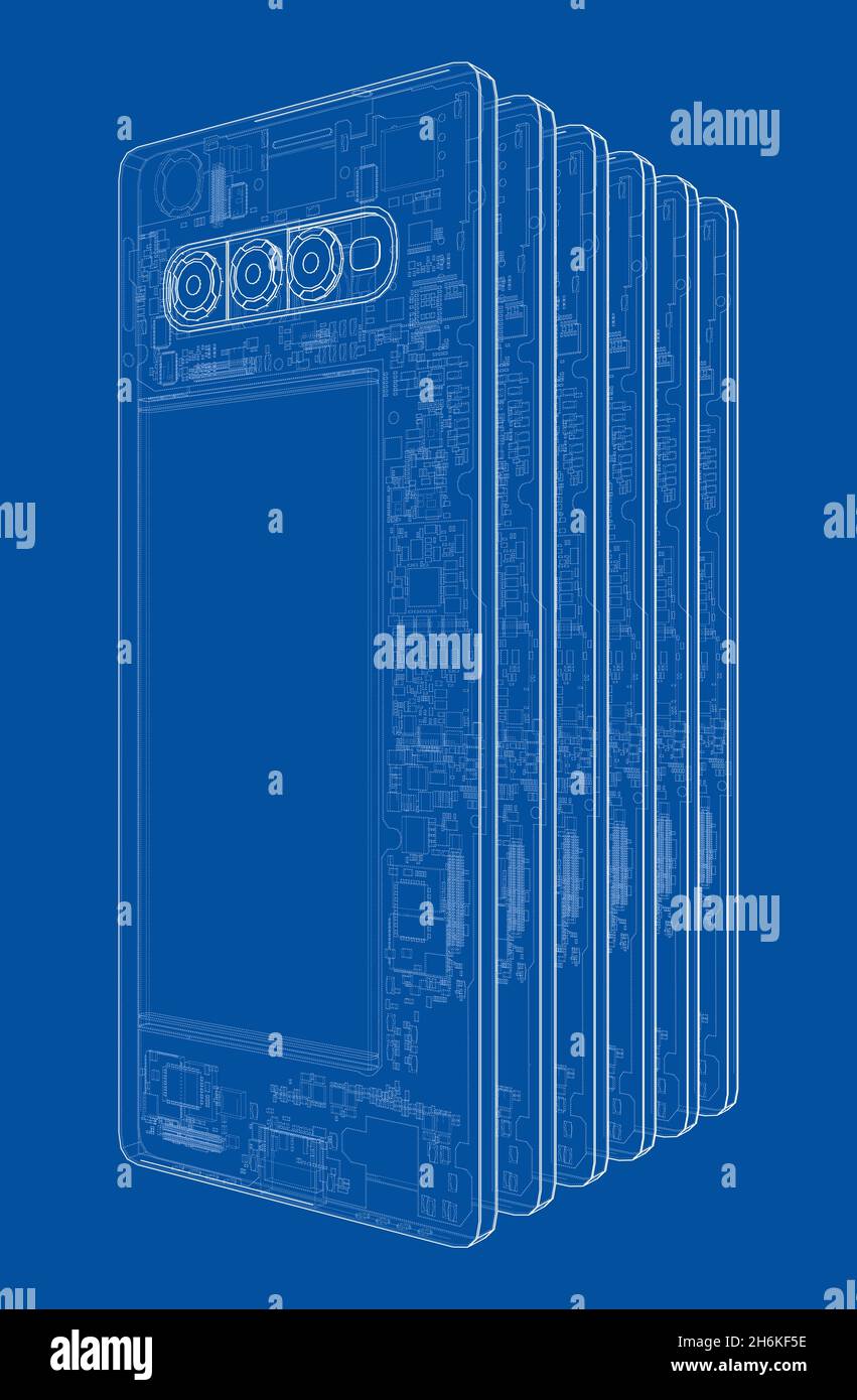 Smartphones concept outline Stock Photo - Alamy