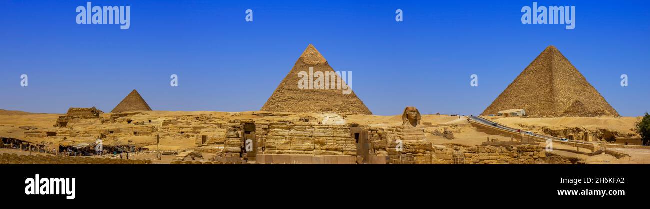 Panorama egypt cairo pyramids hi-res stock photography and images - Alamy