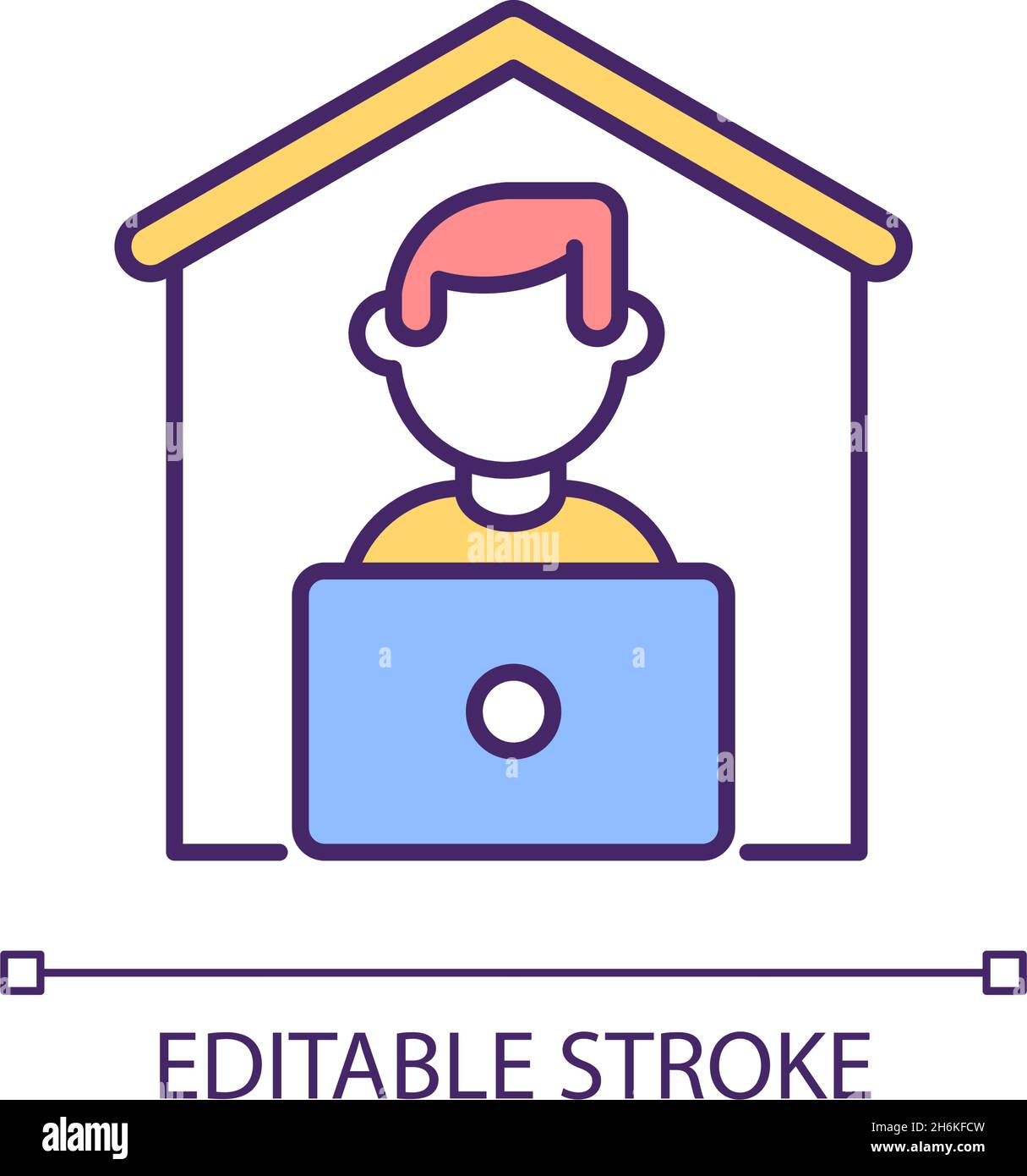 Remote working RGB color icon Stock Vector Image & Art - Alamy