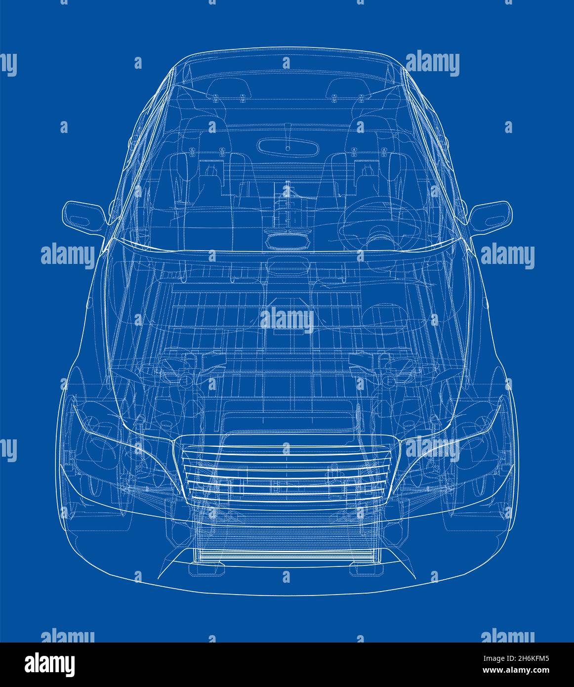 Electric Car With Chassis. 3d illustration Stock Photo - Alamy
