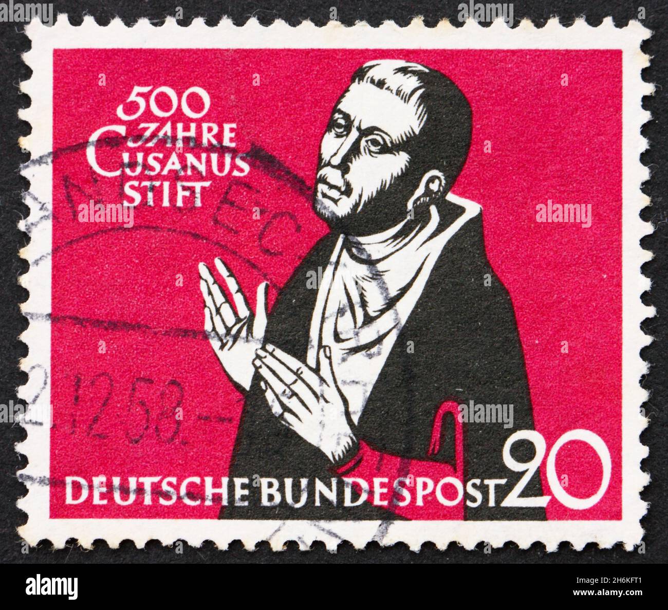 GERMANY - CIRCA 1958: a stamp printed in the Germany shows Nicolaus ...