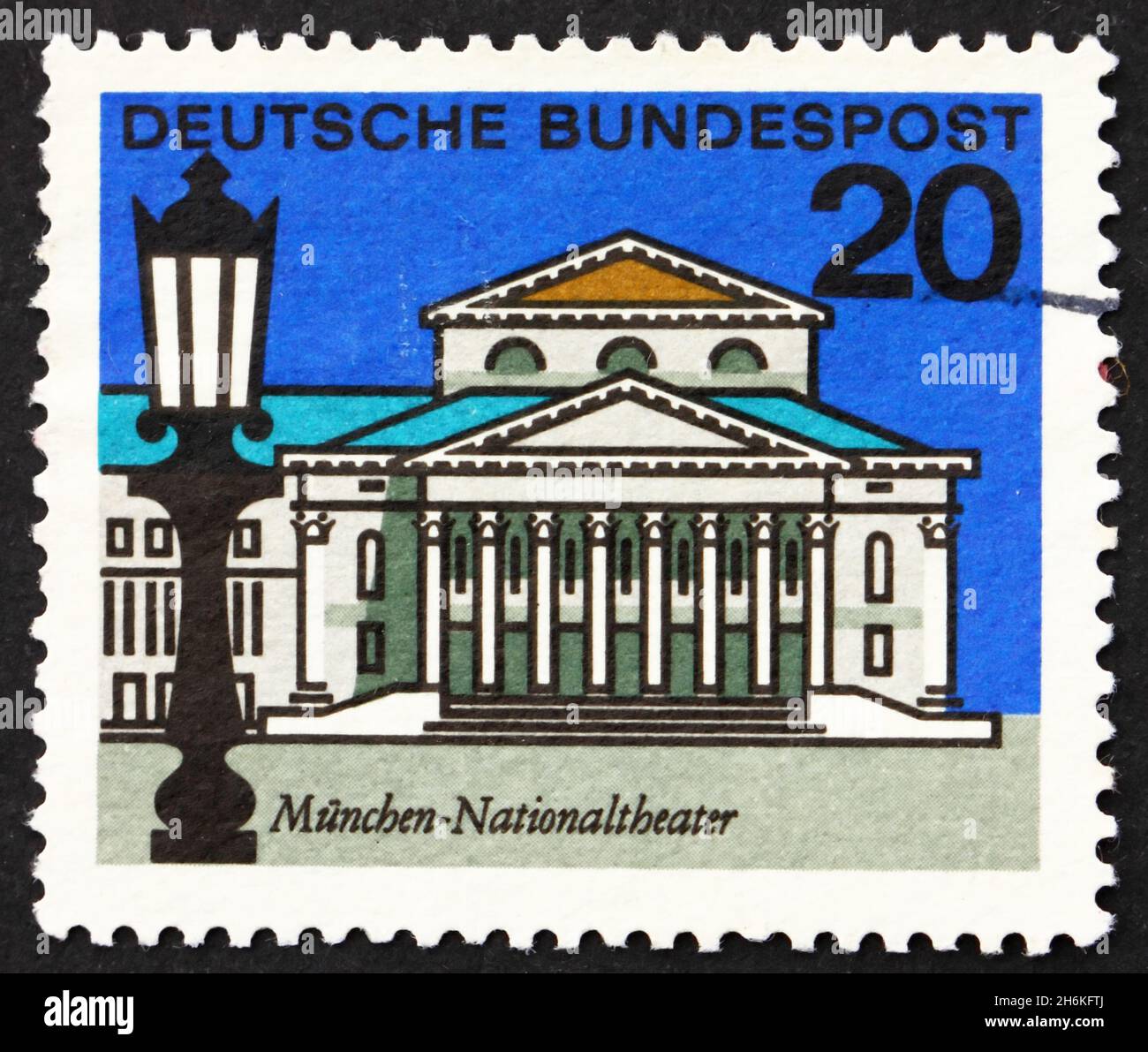 GERMANY - CIRCA 1964: a stamp printed in the Germany shows National ...