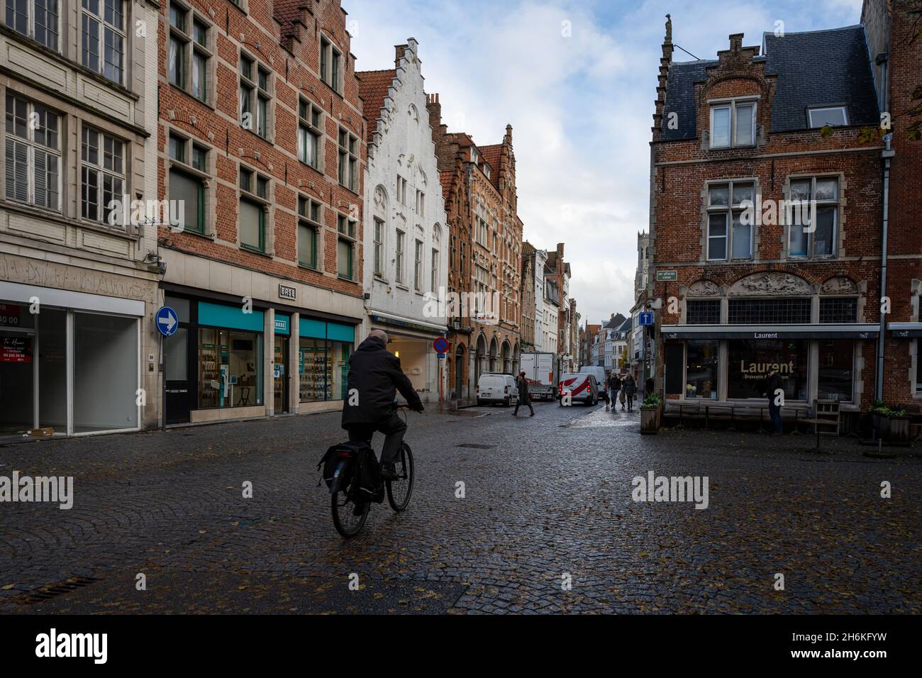 Bruges, Belgium - November 5, 2021: Street view of the old city of ...