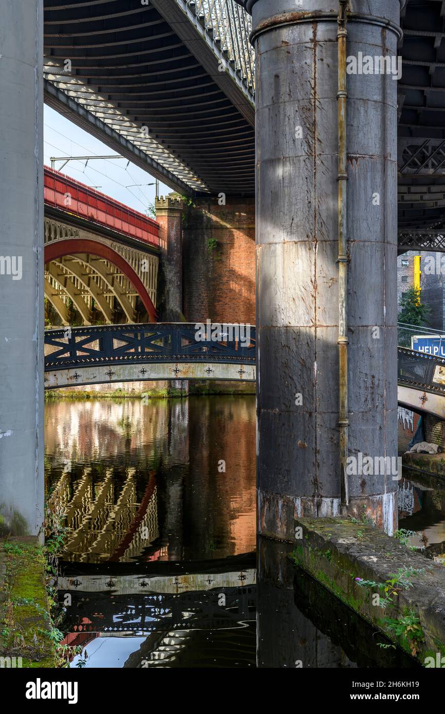 The Castlefield area of Manchester. The Bridgewater and Rochdale canals ...