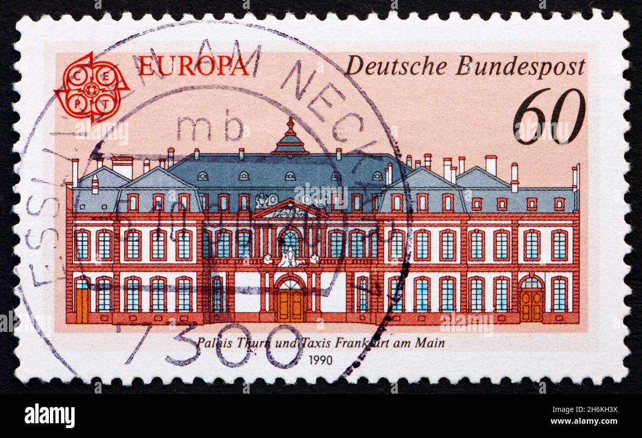 GERMANY - CIRCA 1990: a stamp printed in the Germany shows Thurn and ...