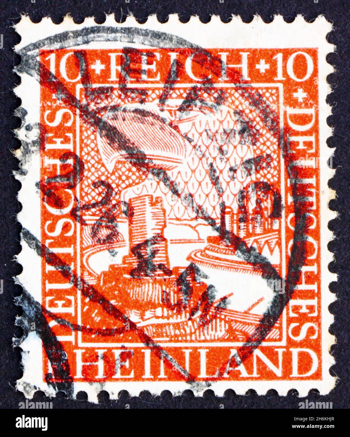 GERMANY - CIRCA 1925: a stamp printed in the Germany shows German Eagle ...