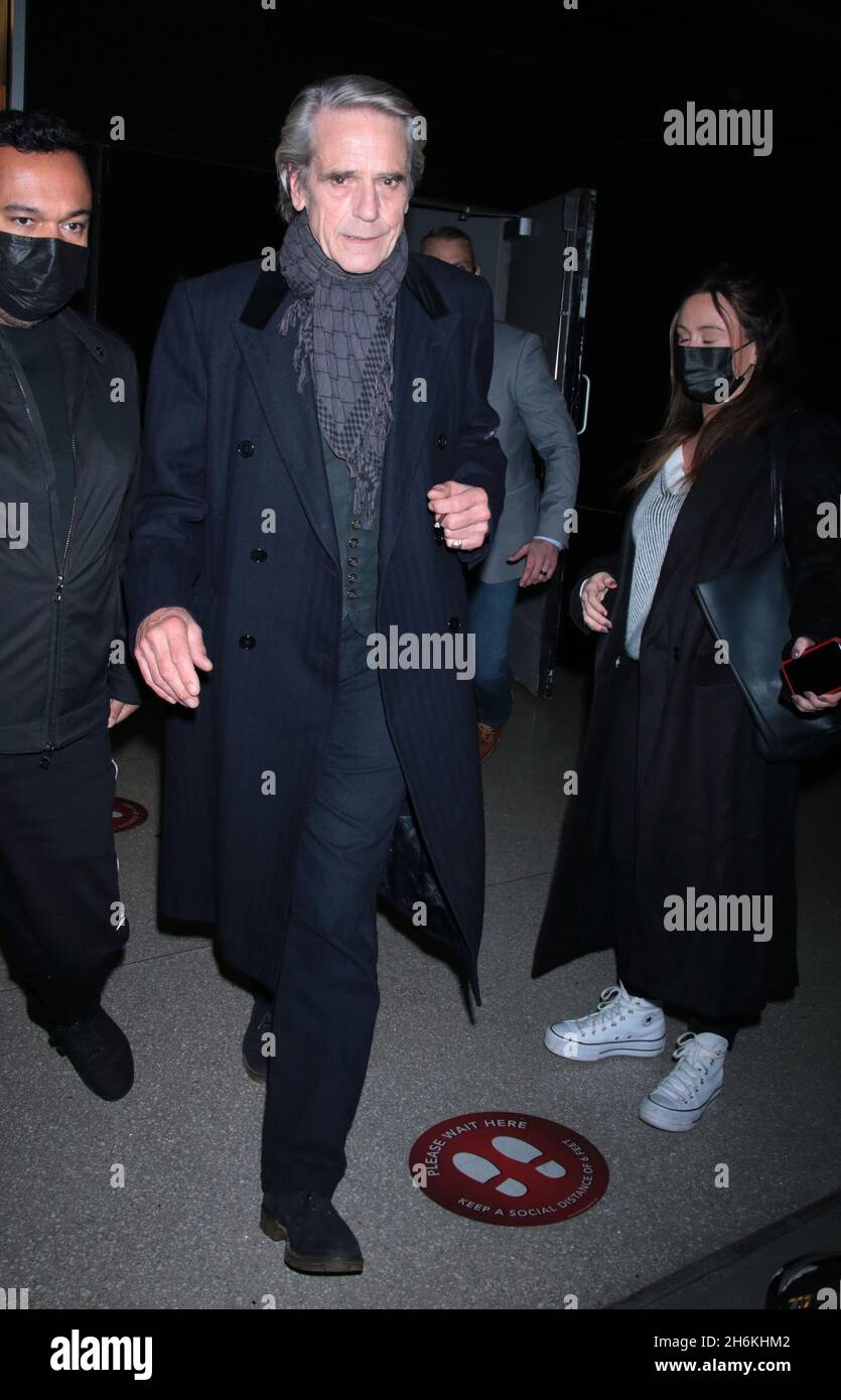 New York, NY, USA. 15th Nov, 2021. Jeremy Irons seen exiting after the ...