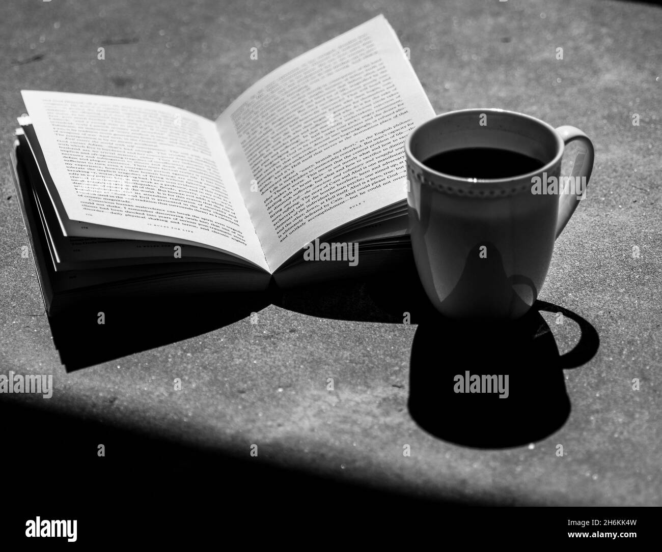 Open book coffee cup Black and White Stock Photos & Images - Alamy