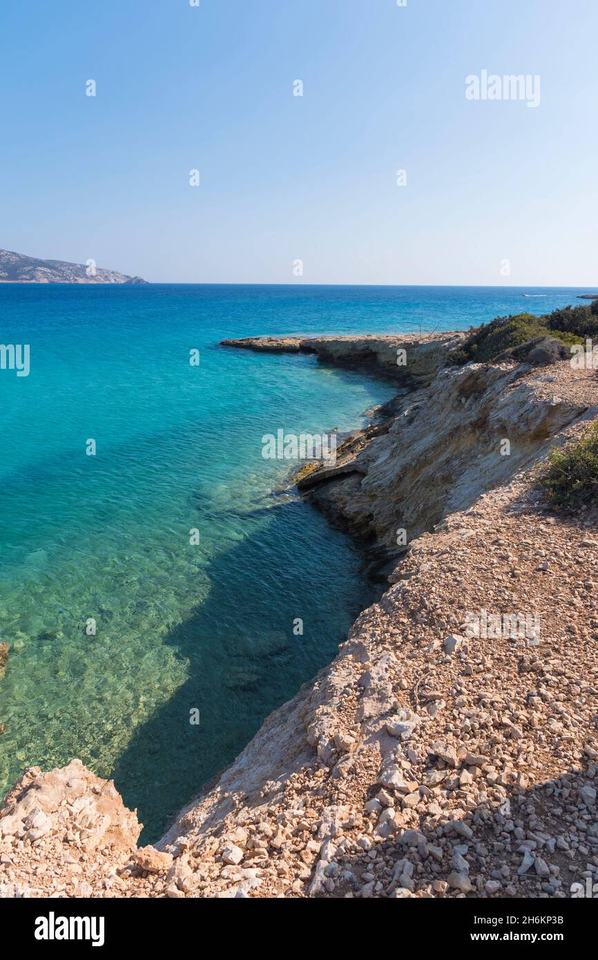 coastal landscape of the Small Cyclades and the Greek sea Stock Photo ...
