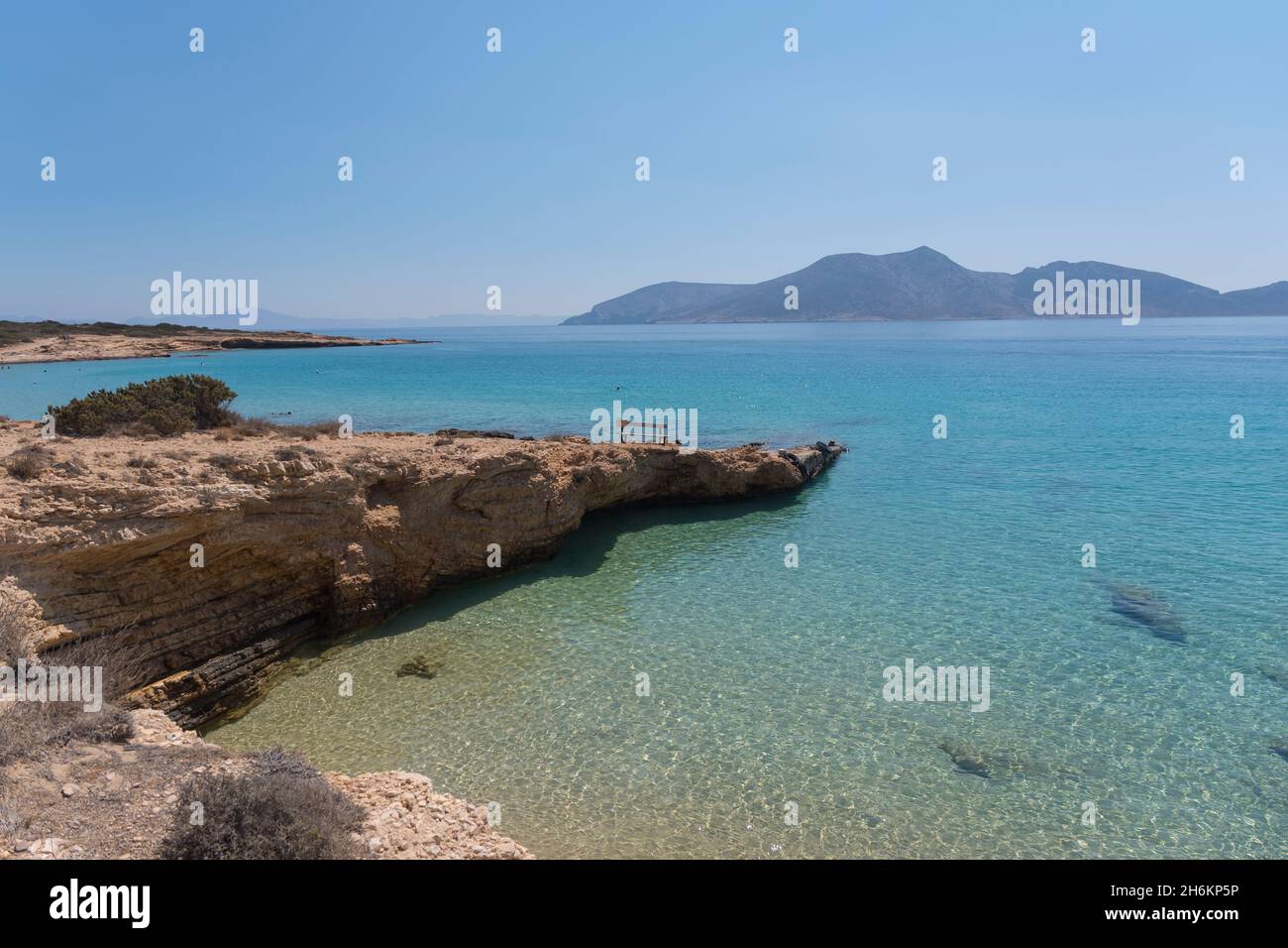 coastal landscape of the Small Cyclades and the Greek sea Stock Photo ...