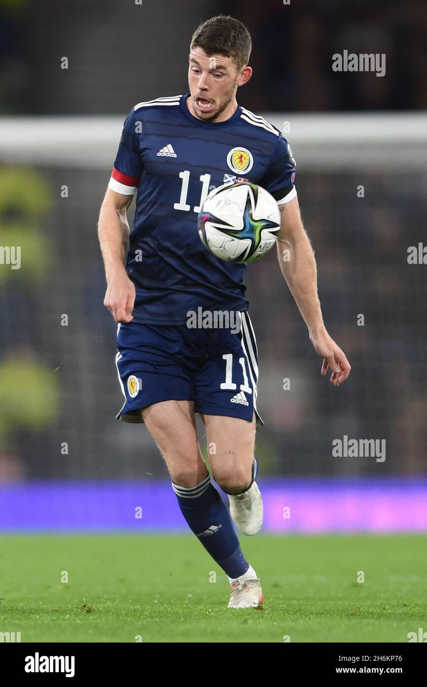 Glasgow, Scotland, 15th November 2021. Ryan Christie of Scotland during ...