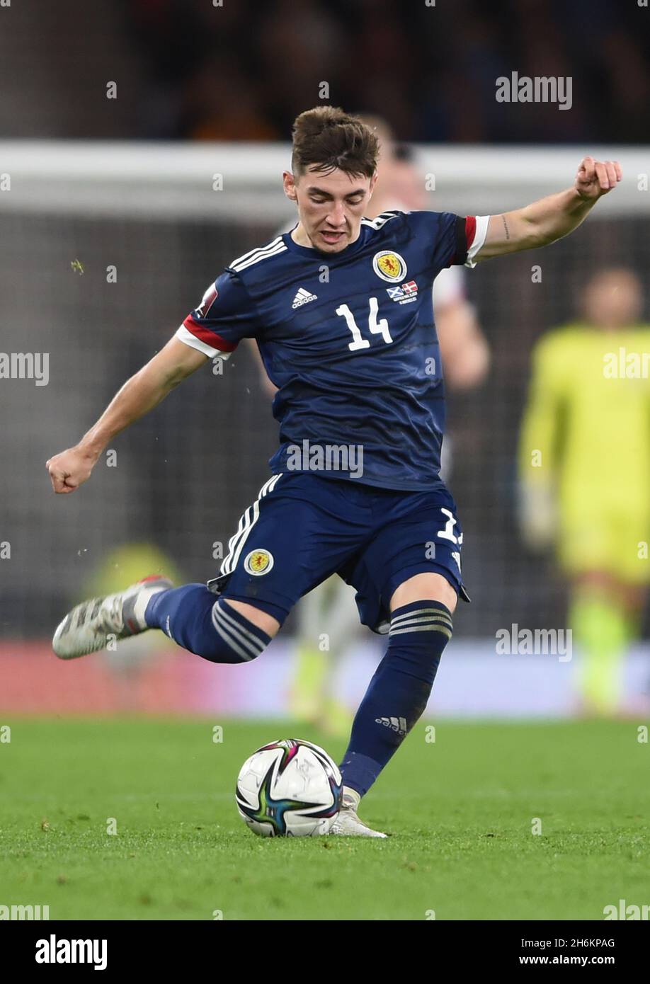 Glasgow, Scotland, 15th November 2021. Billy Gilmour of Scotland during ...