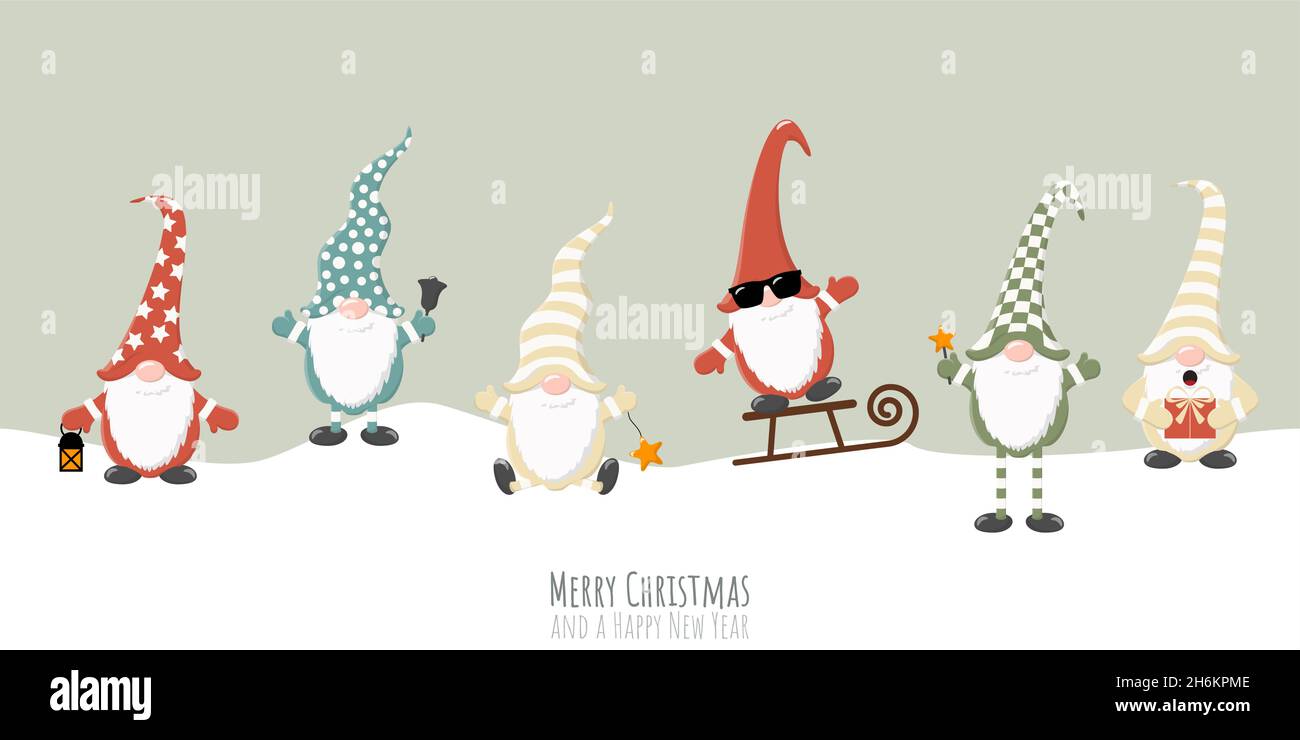 christmas dwarfs with different characters for christmas and winter ...