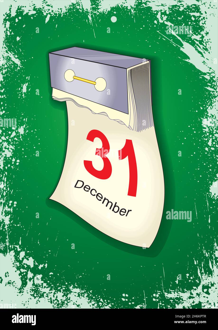 illustration of a tear off calendar with sheet December 31 Stock Vector ...
