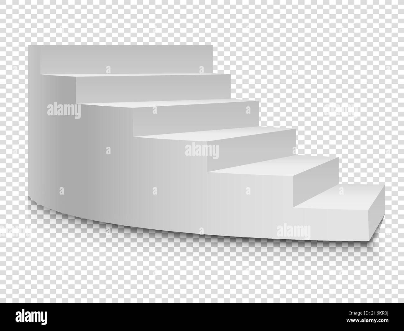 White 3d circular ladder. Vector staircase or stairway up to success on ...