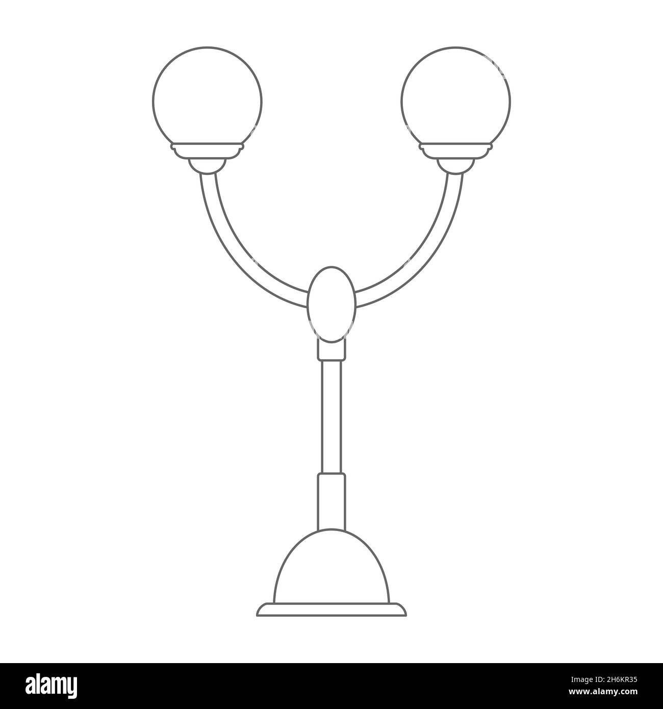 Street lamp. Contour vector illustration for scrapbooking, coloring ...