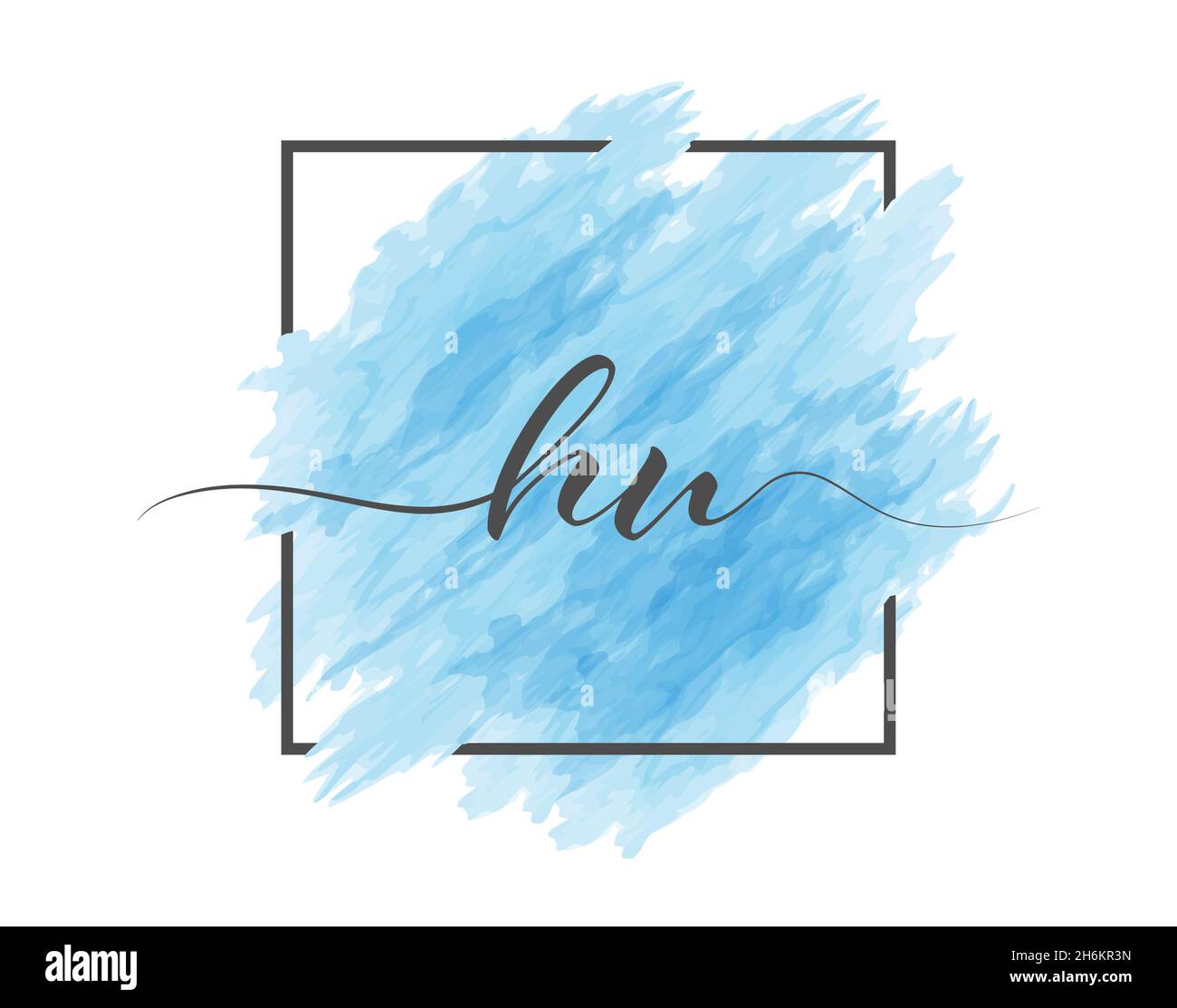 calligraphic lowercase letters H and N are written in a solid line on a ...
