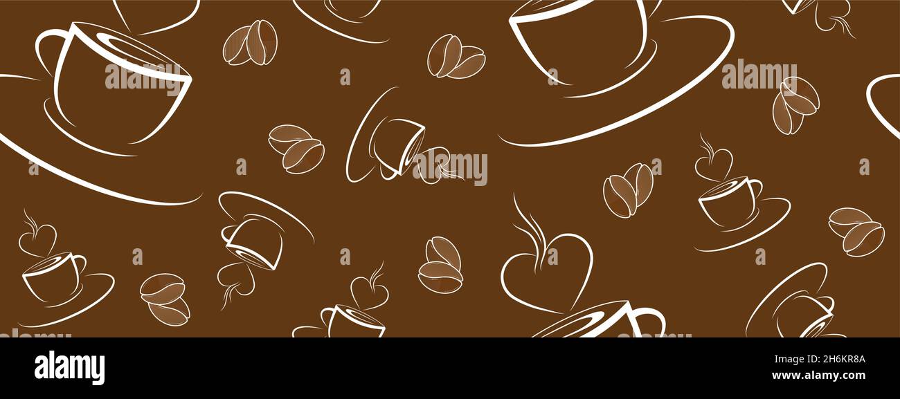 Seamless coffee pattern for banners, covers, brochures, textiles ...
