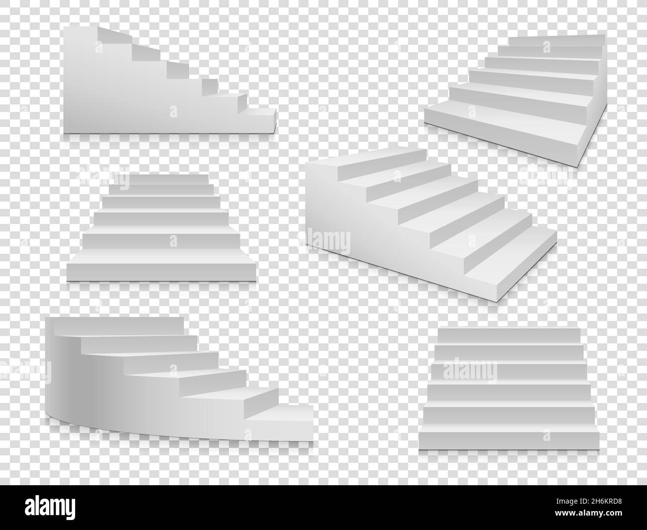 White 3d stairs. Vector isolated ladder or stairway up to success, home ...