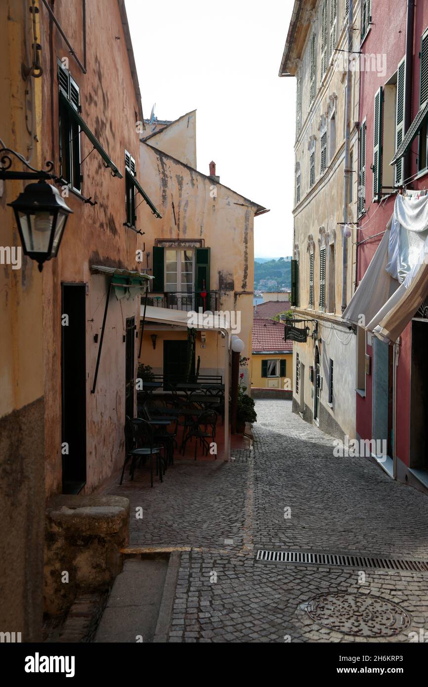Cervo ligure, Italian roman city of the Ligurian riviera, in summer ...