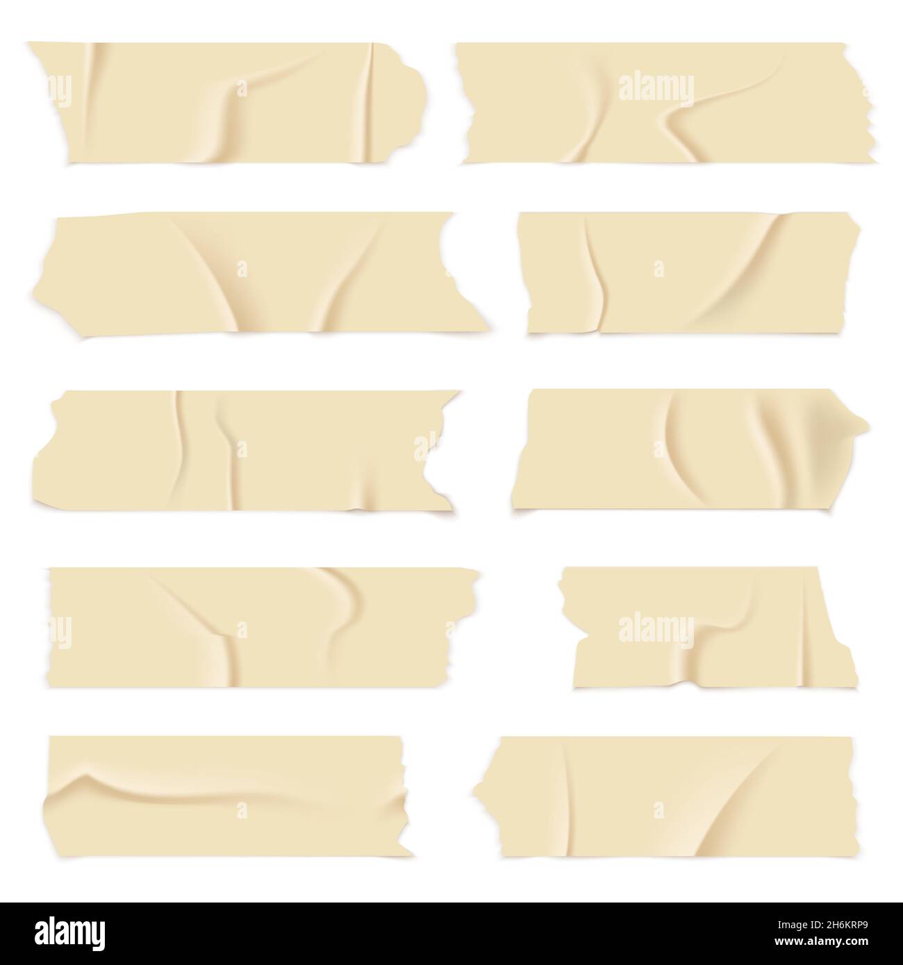 Adhesive tape. Old paper scotch tapes, masking sticky pieces realistic ...