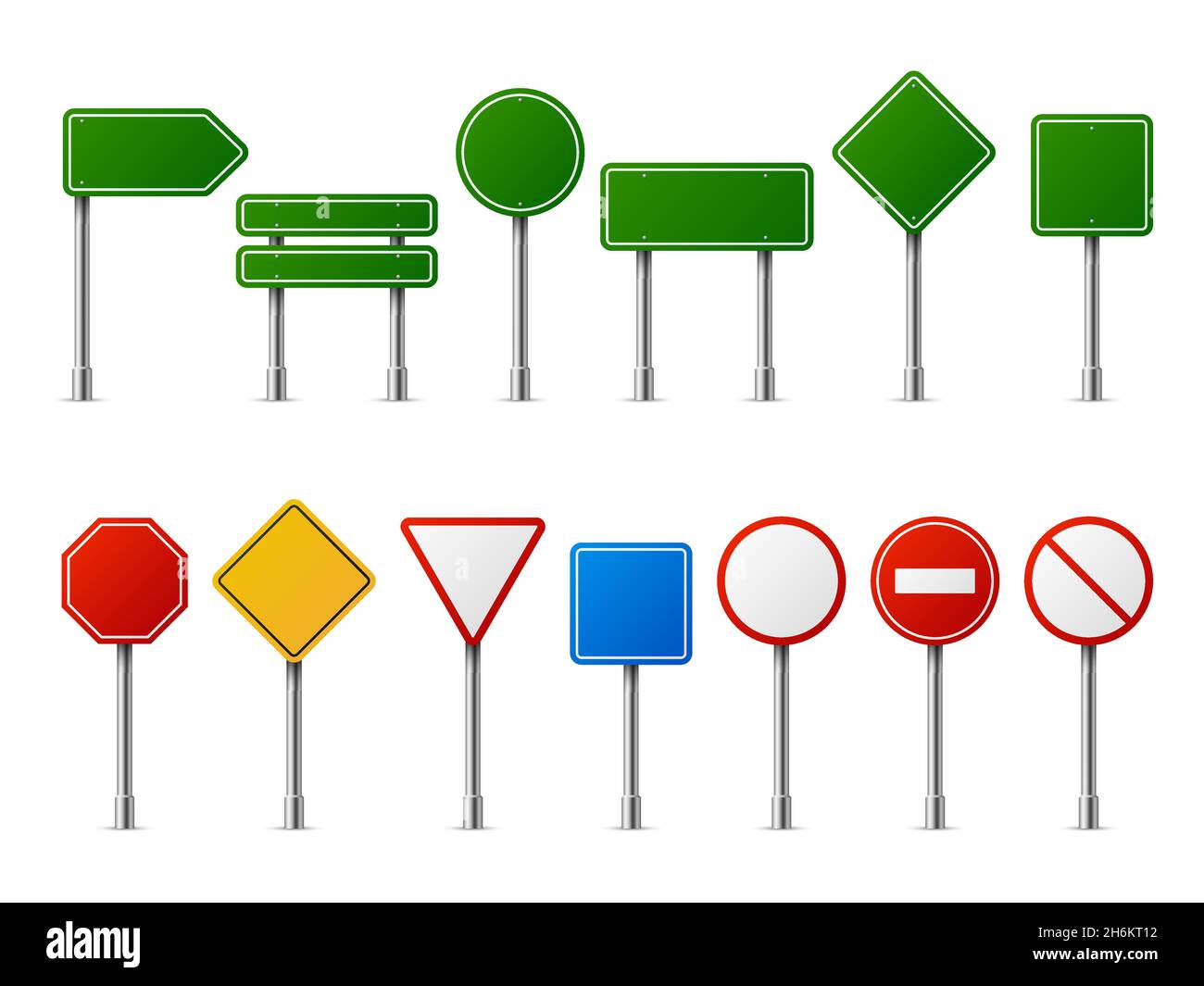 Red realistic stop road Stock Vector Images - Alamy