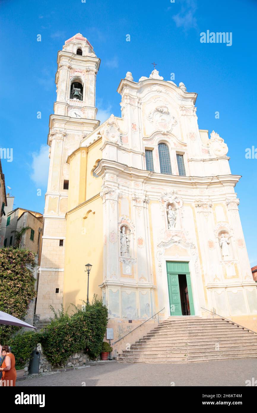 Cervo ligure, Italian roman city of the Ligurian riviera, in summer ...