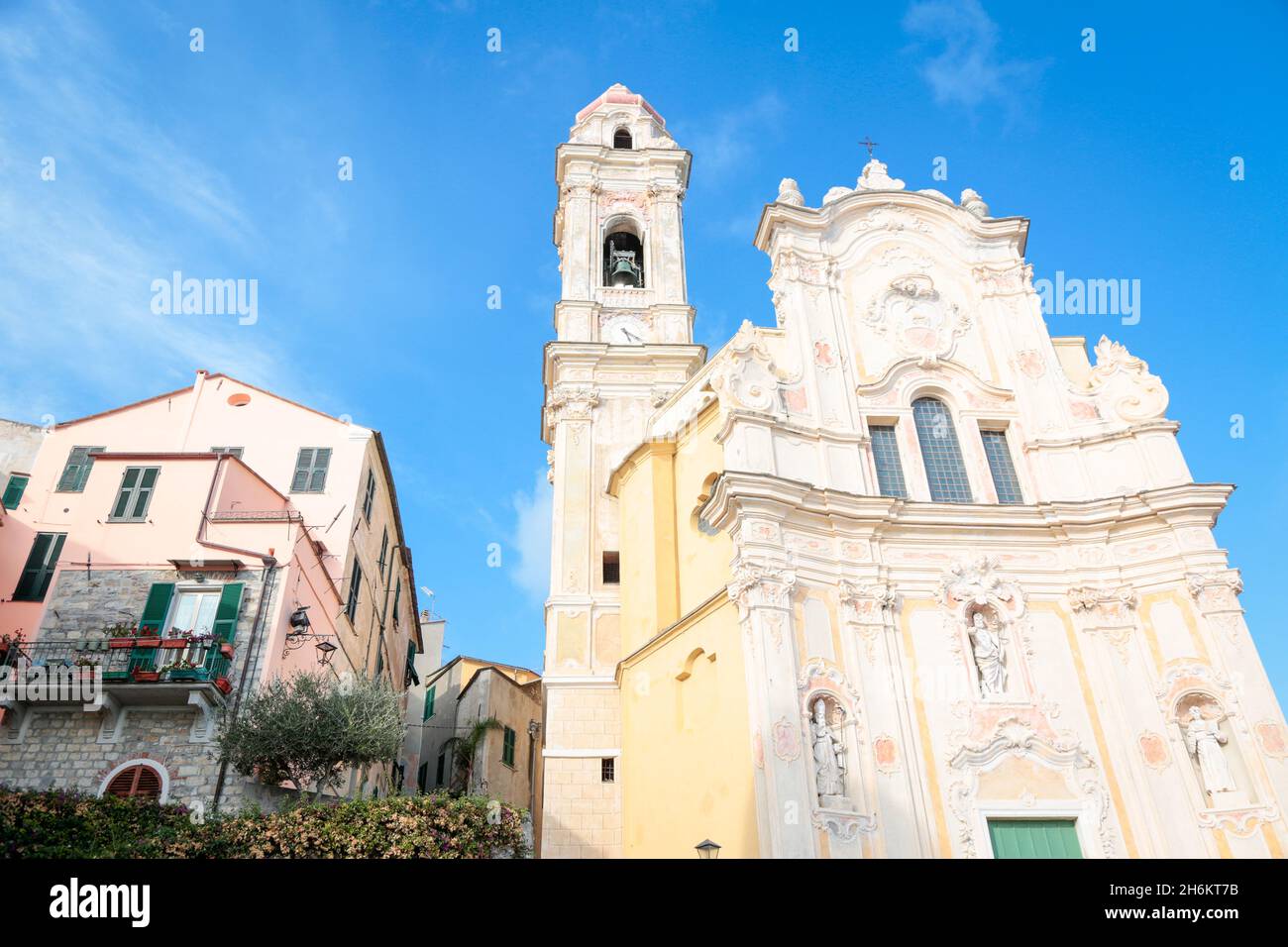Cervo ligure, Italian roman city of the Ligurian riviera, in summer ...