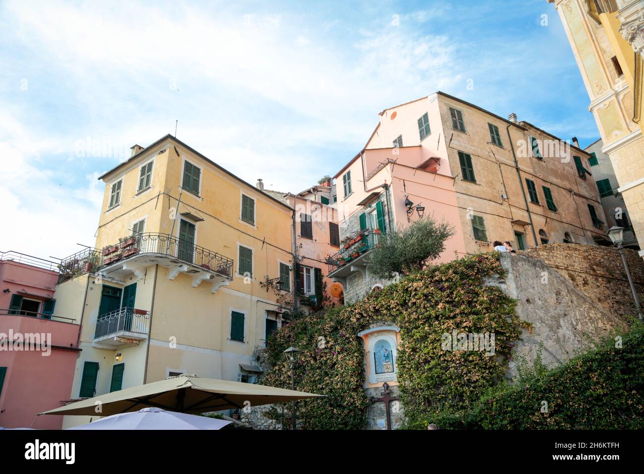 Cervo ligure, Italian roman city of the Ligurian riviera, in summer ...