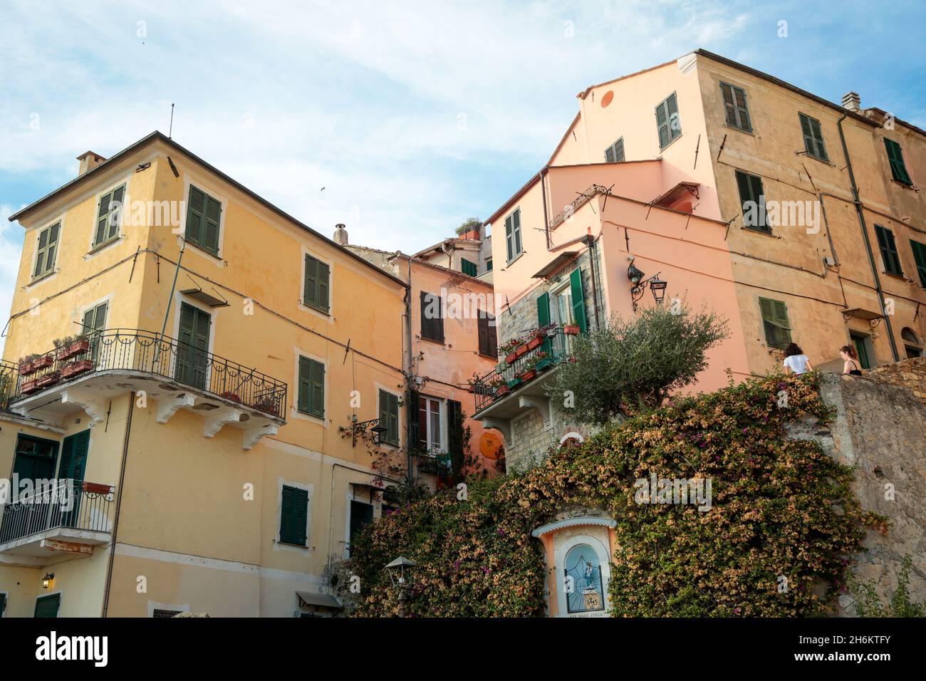 Cervo ligure, Italian roman city of the Ligurian riviera, in summer ...
