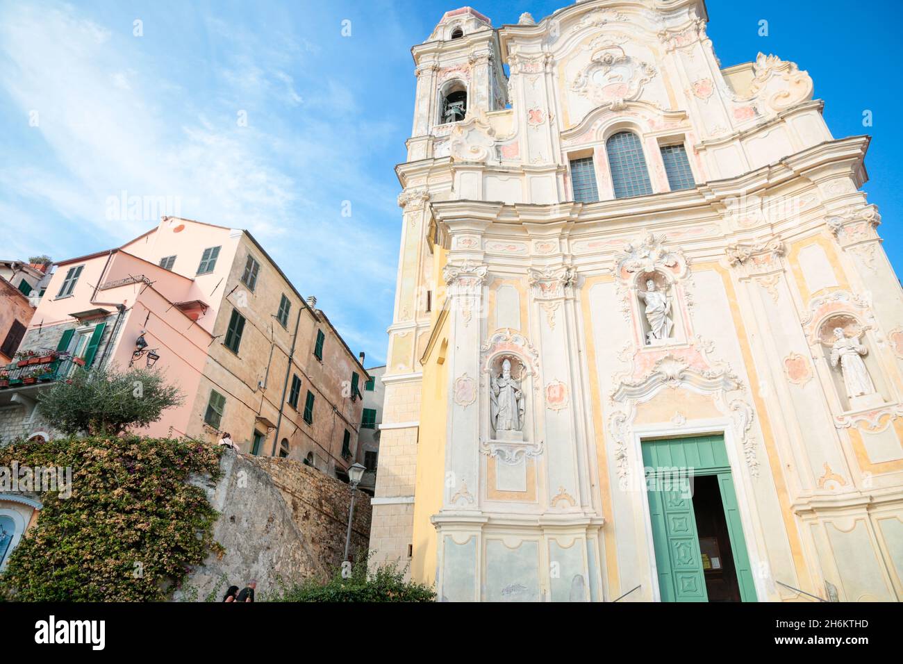 Cervo ligure, Italian roman city of the Ligurian riviera, in summer ...