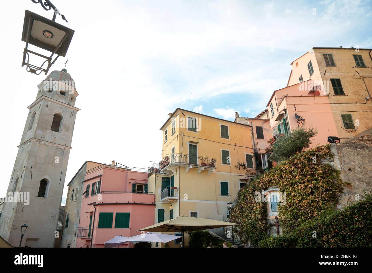 Cervo ligure, Italian roman city of the Ligurian riviera, in summer ...