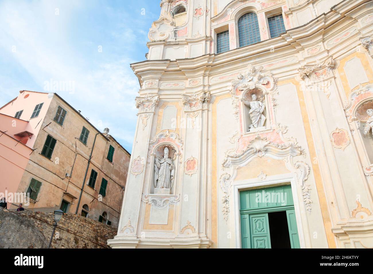 Cervo ligure, Italian roman city of the Ligurian riviera, in summer ...