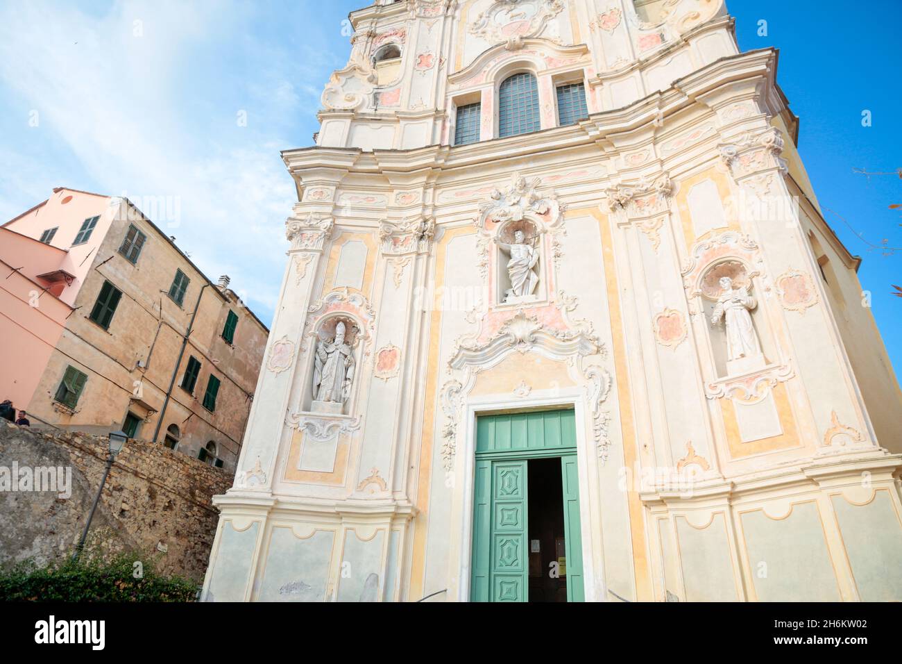 Cervo ligure, Italian roman city of the Ligurian riviera, in summer ...