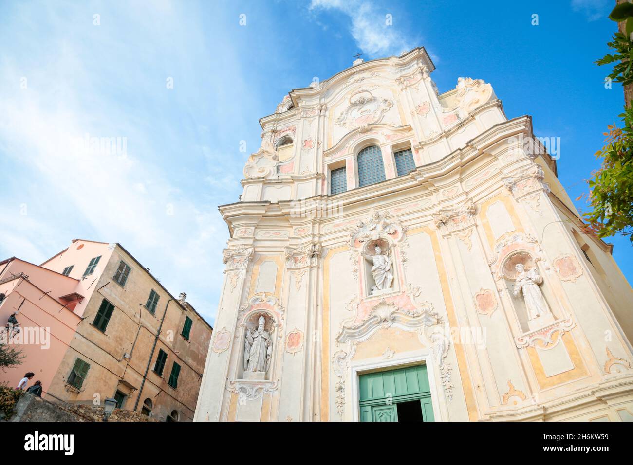 Cervo ligure, Italian roman city of the Ligurian riviera, in summer ...