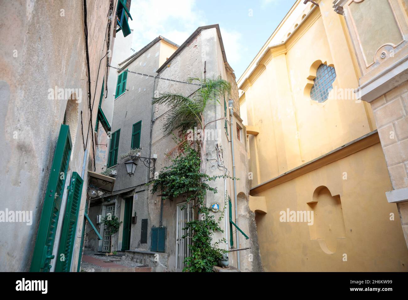 Cervo ligure, Italian roman city of the Ligurian riviera, in summer ...