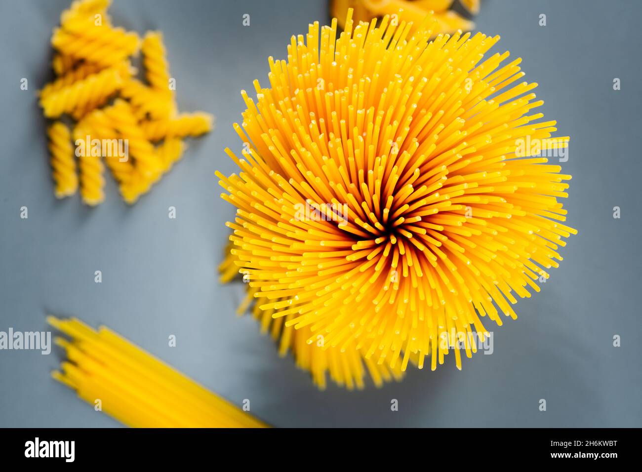 Top view of raw italian pasta, shot camera top view Stock Photo - Alamy