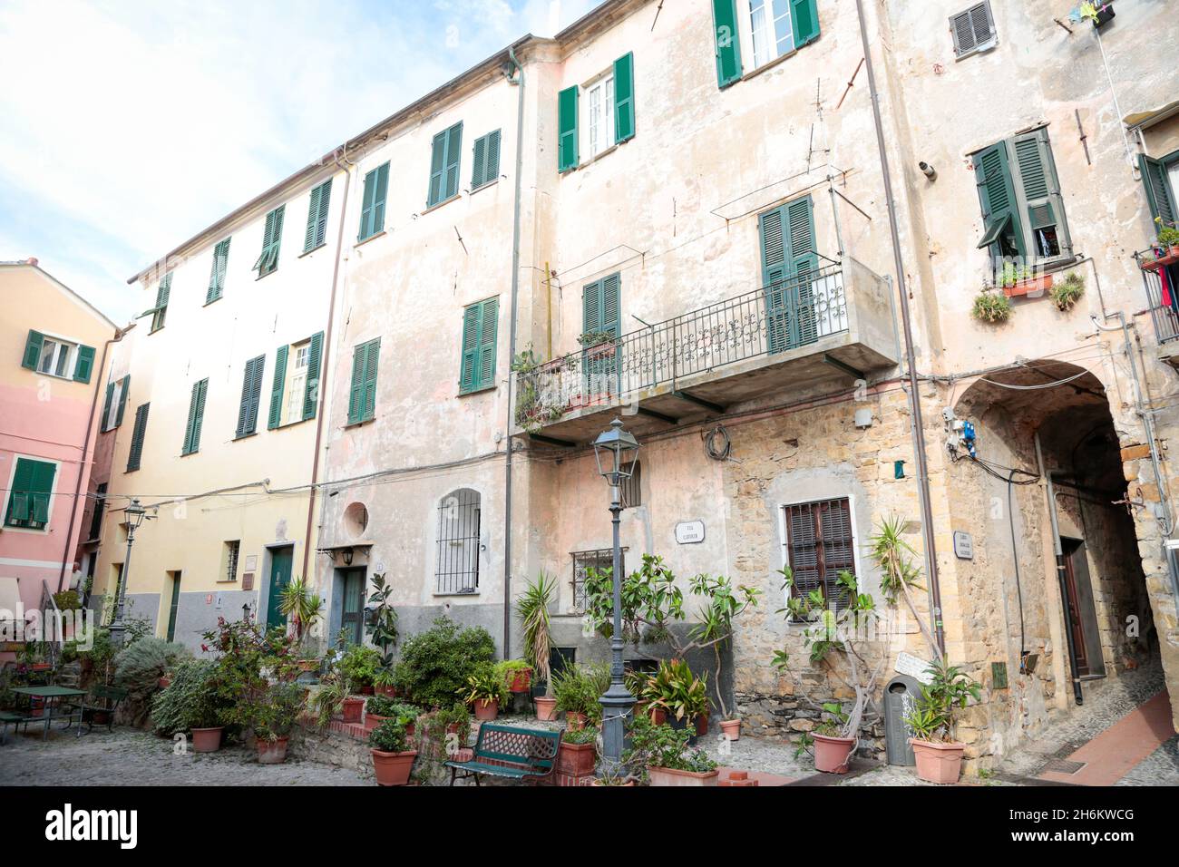 Cervo ligure, Italian roman city of the Ligurian riviera, in summer ...