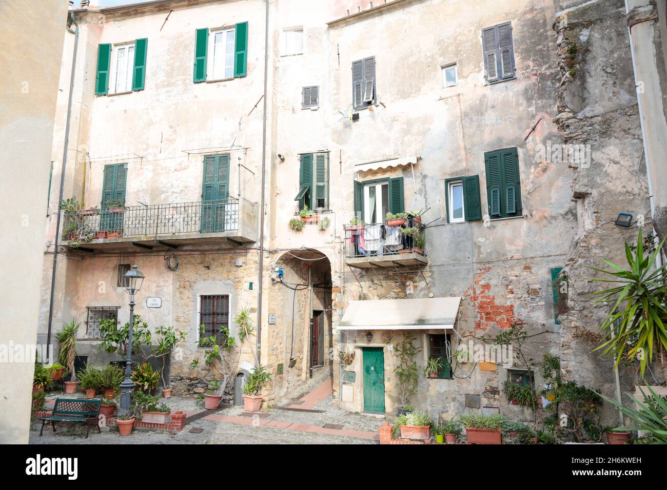 Cervo ligure, Italian roman city of the Ligurian riviera, in summer ...