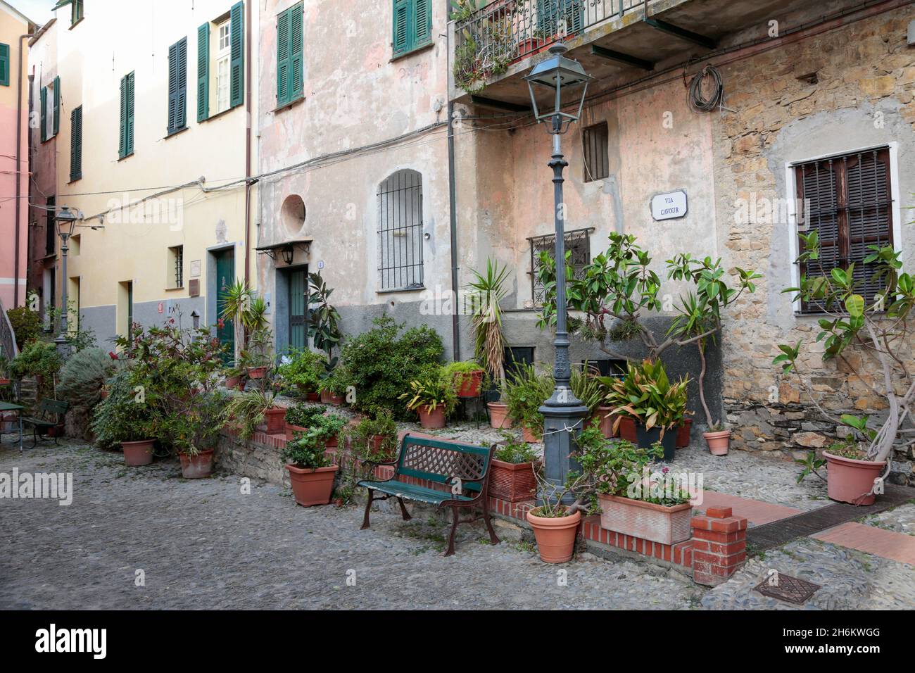 Cervo ligure, Italian roman city of the Ligurian riviera, in summer ...
