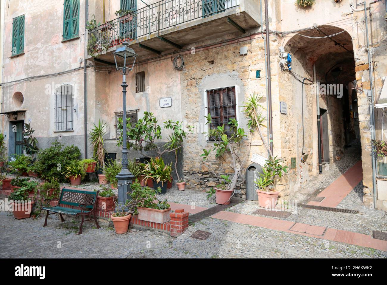 Cervo ligure, Italian roman city of the Ligurian riviera, in summer ...