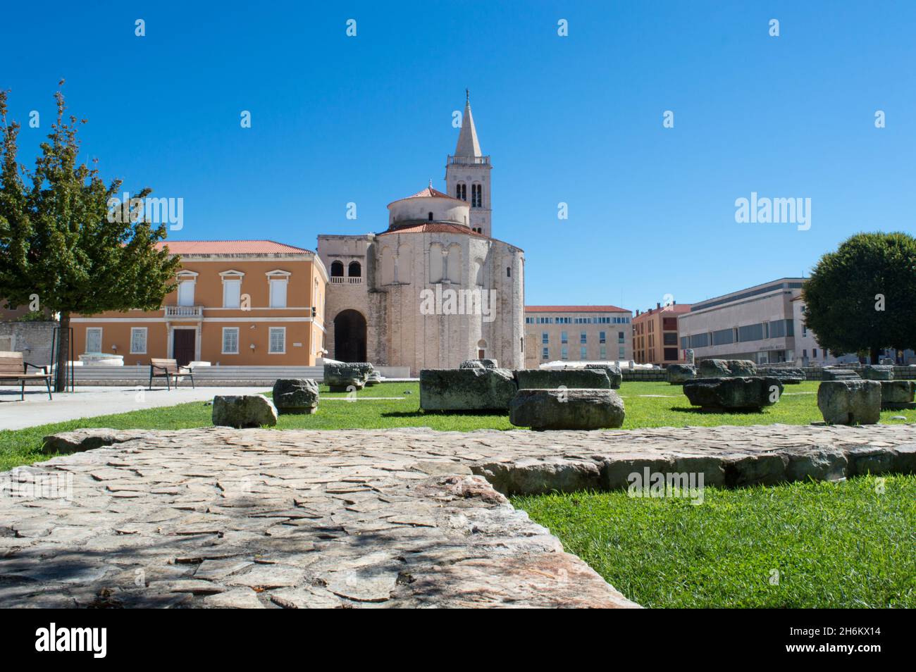 Zadar, Croatia: Beautiful view historic architecture, old Roman Forum ...