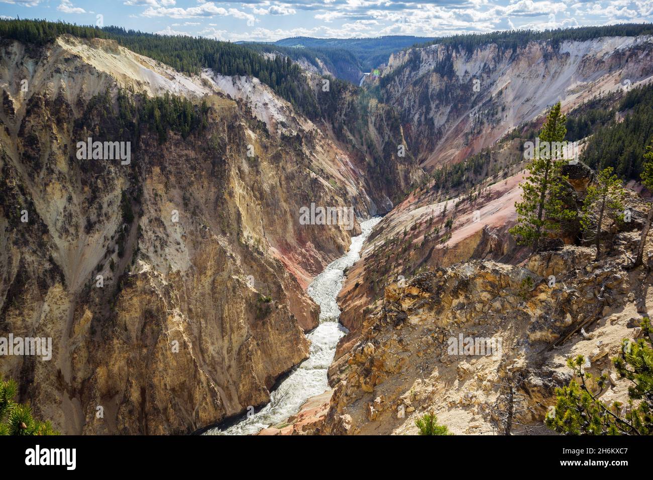 River in the deep valley of the Grand Canyon in Yellowstone River ...