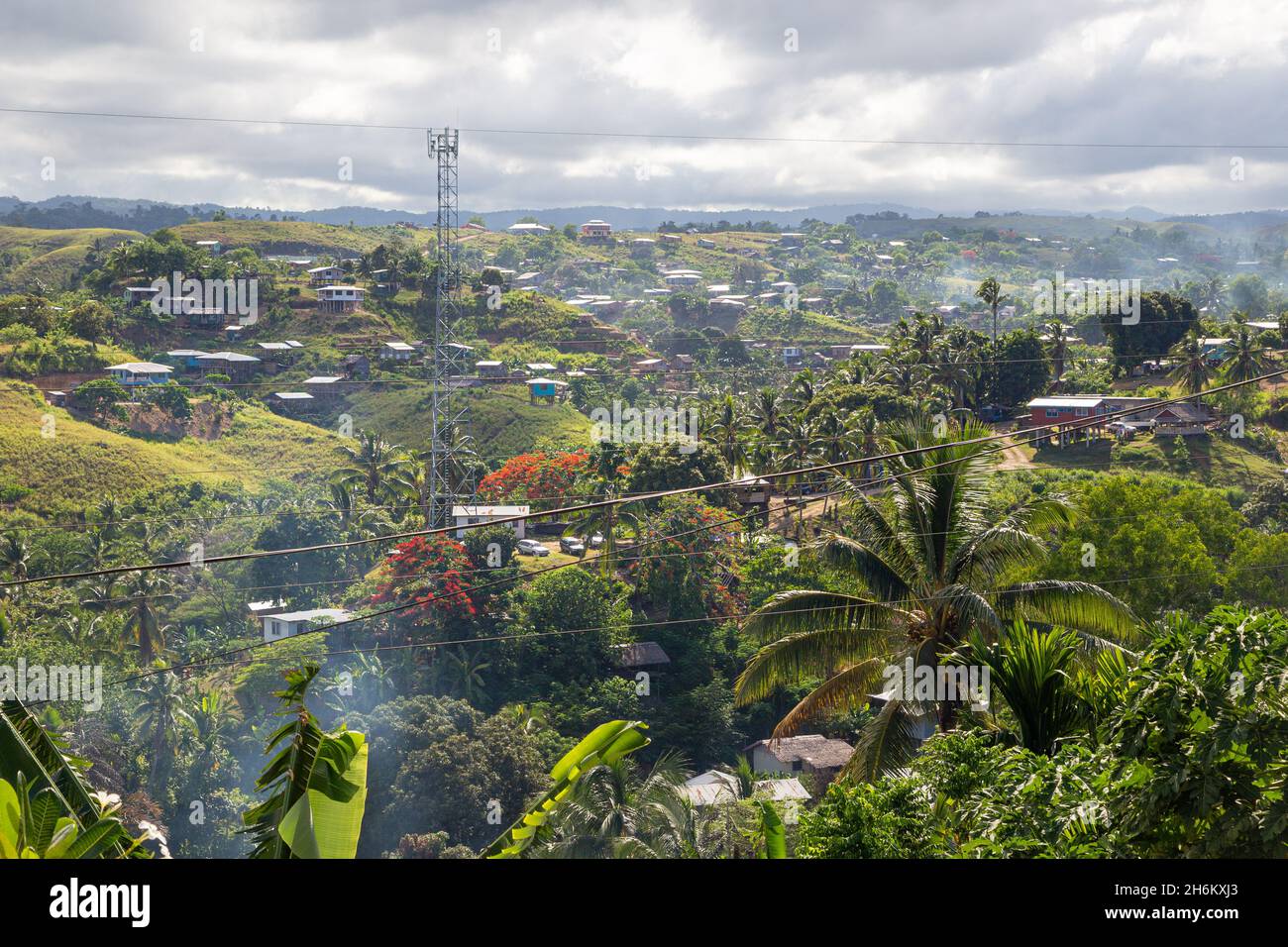 View of the inland suburbs of Honiara, Solomon Islands, from Skyline ...